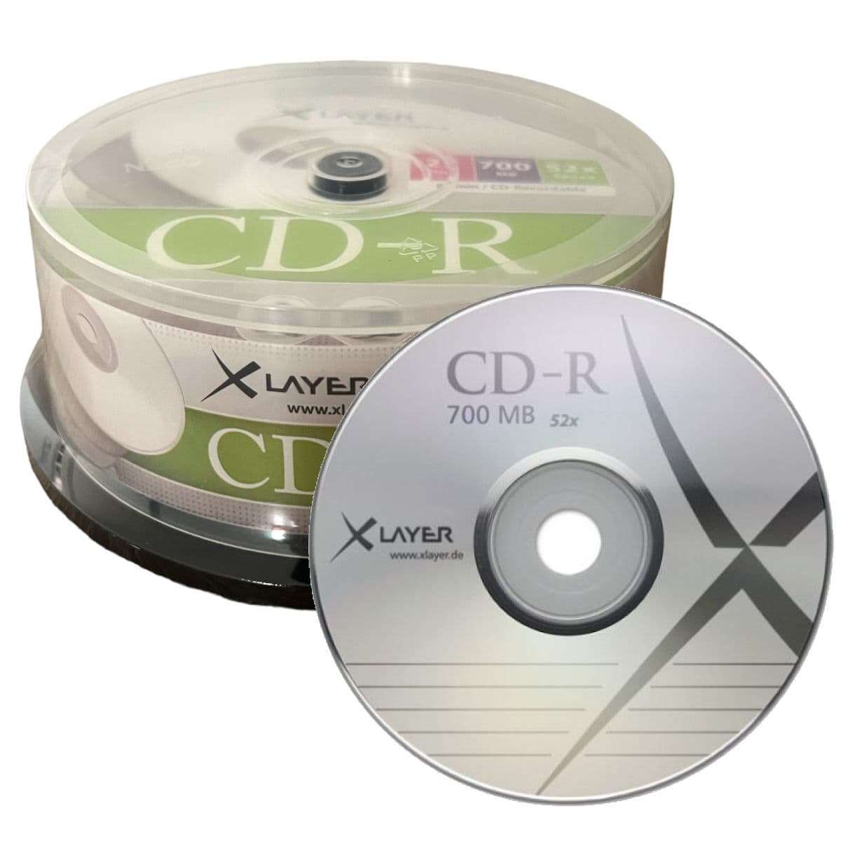 XLayer CD-R 700 MB - 52x - 25 pcs Cakebox --> Disco Bianco - CD ...