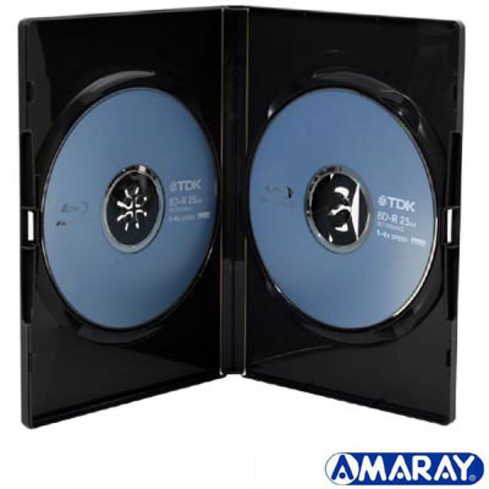 AMARAY Premium DVD Box for 2 CD/DVD - 14 mm black - 50 pcs