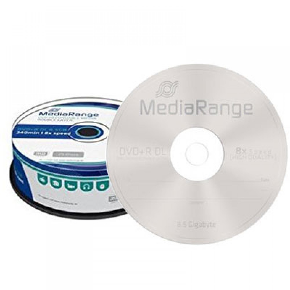 MediaRange DVD+R Double Layer 8.5 GB labelled - 8x - 25 pcs in Cakebox