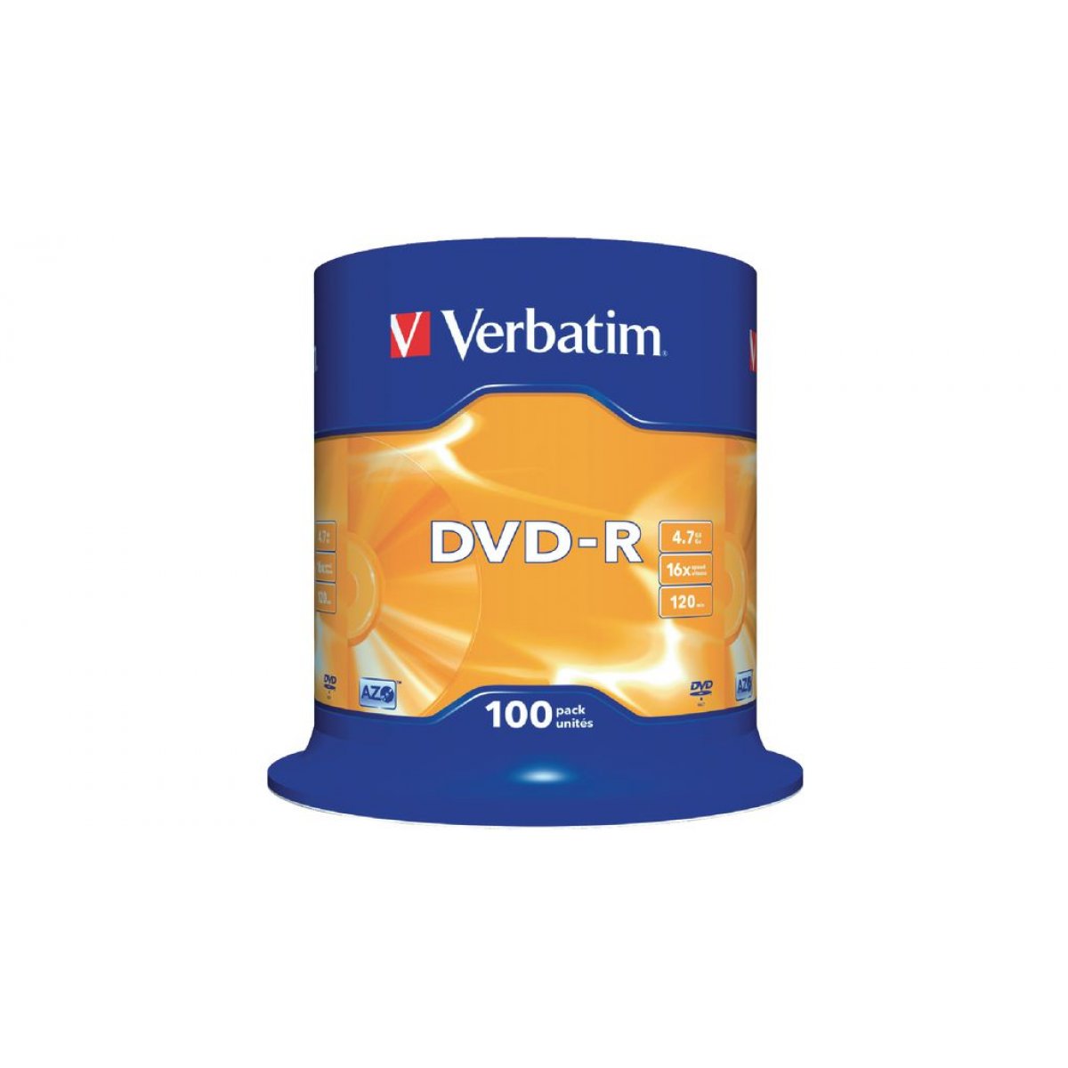 Verbatim DVD-R 4.7 GB AZO labelled - 16x - 100 pcs in C