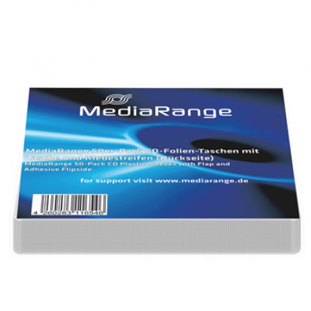 MediaRange Plastic Sleeves - transparent - for CD/DVD with flap - 50 pcs