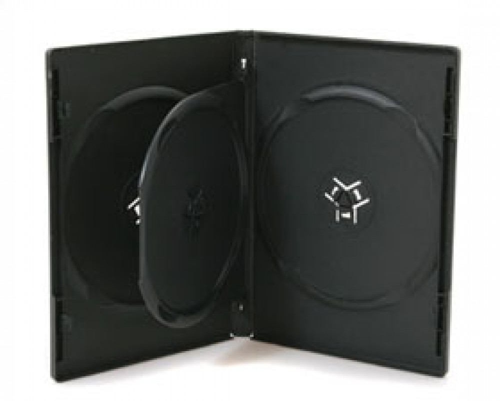 DVD Box for 3 CD/DVD - 14 mm black - 25 pcs
