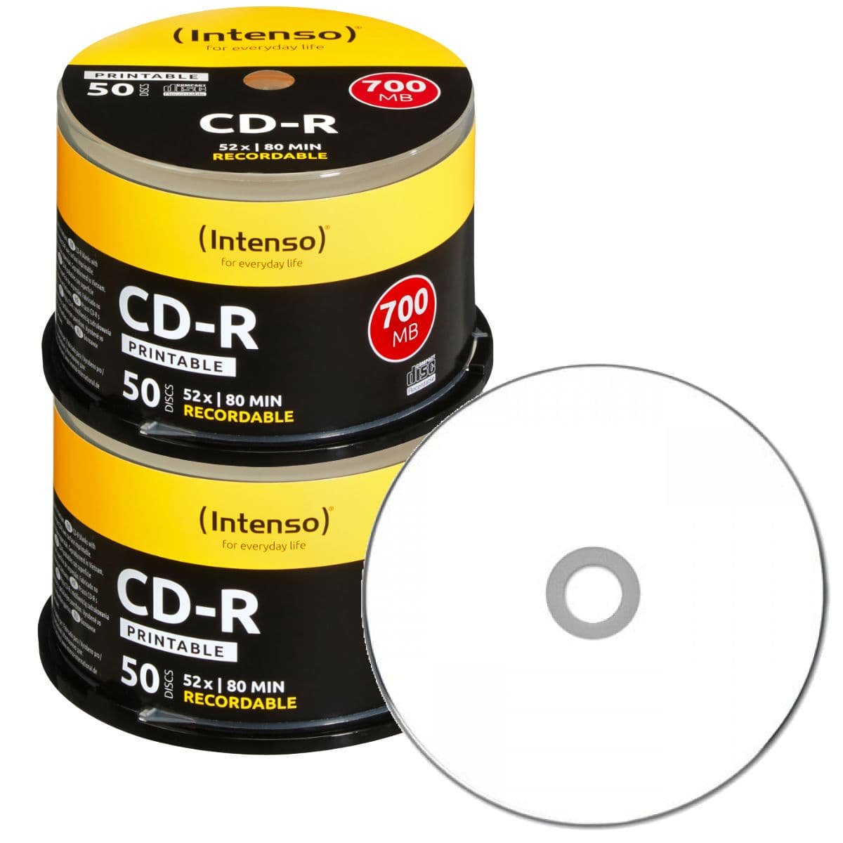 Intenso CD-R 700 MB printable - 52x - 100 pcs in Cakebo