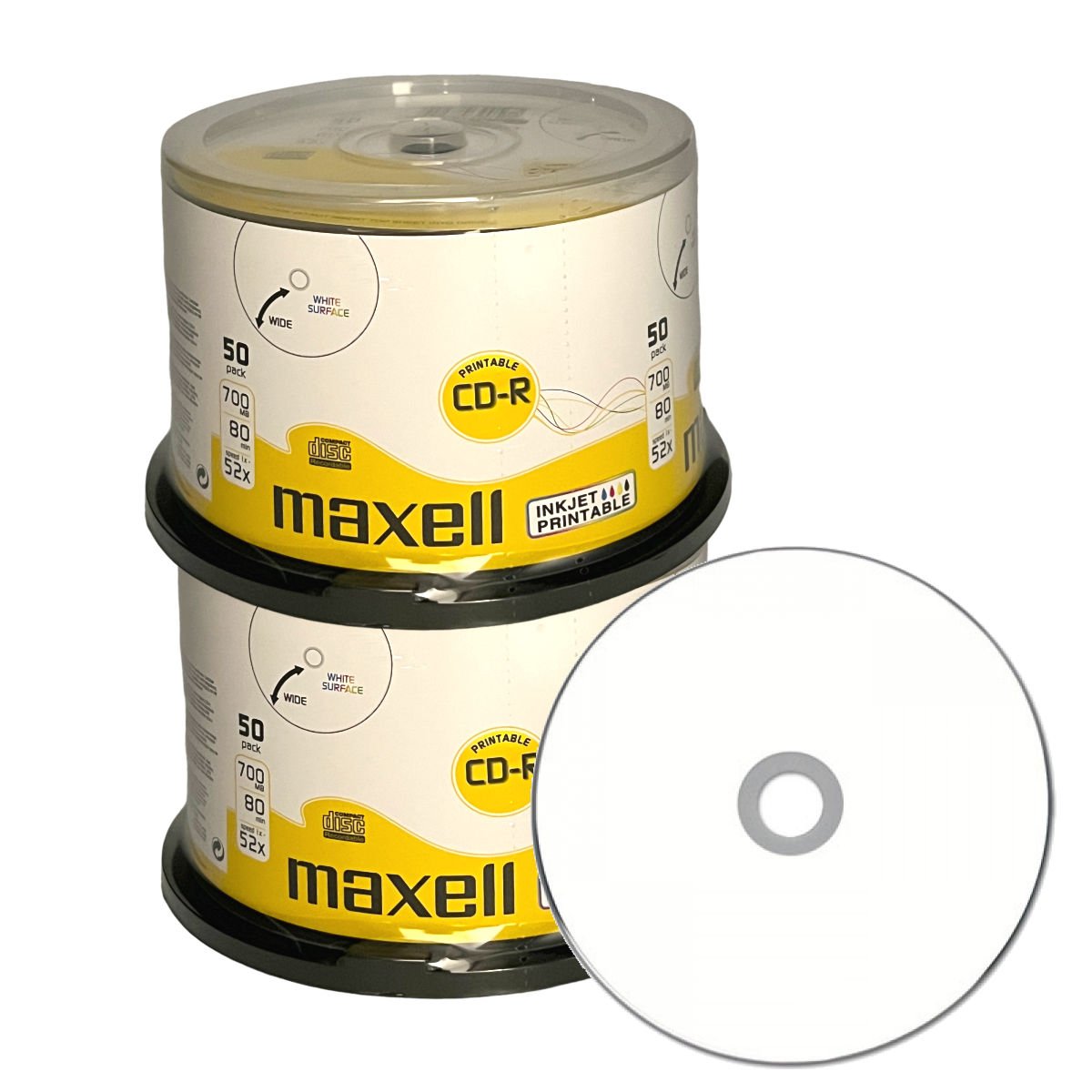 CD-R printable 700 MB full printable 52x|100 St| Maxell