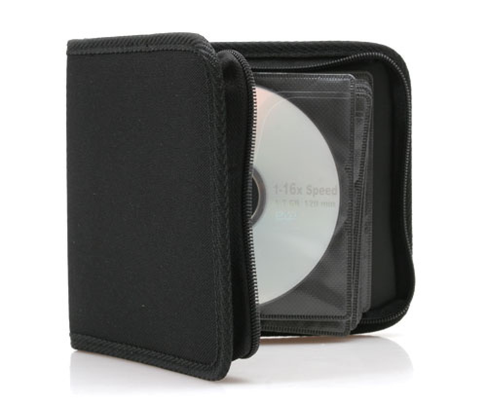 Media Range Nylon CD Wallet for 24 CD/DVD - black - 1 piece