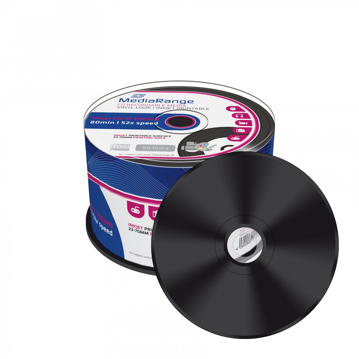 MediaRange Black Diamond Dye CD-R Vinyl 700 MB printabl