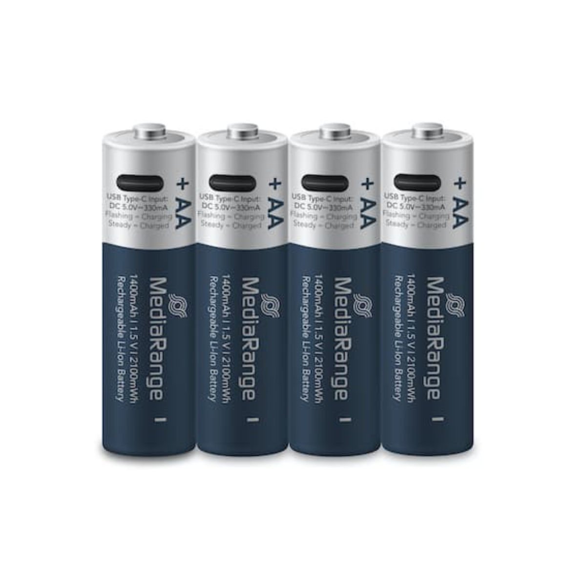 MediaRange USB-C Li-Ion AA Batterien | Wiederaufladbar