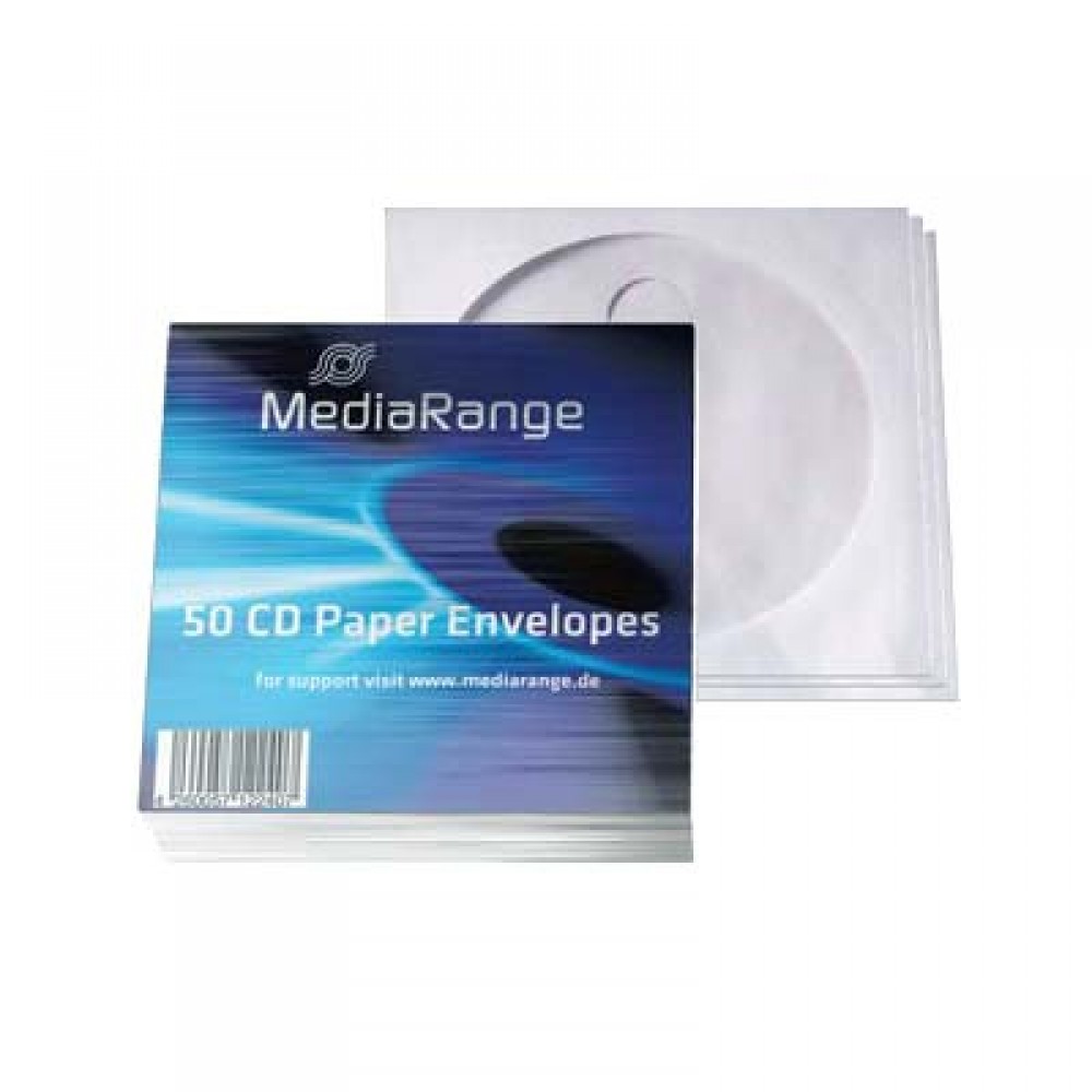 Papercases for CD/DVD white - with flap - 50 pcs