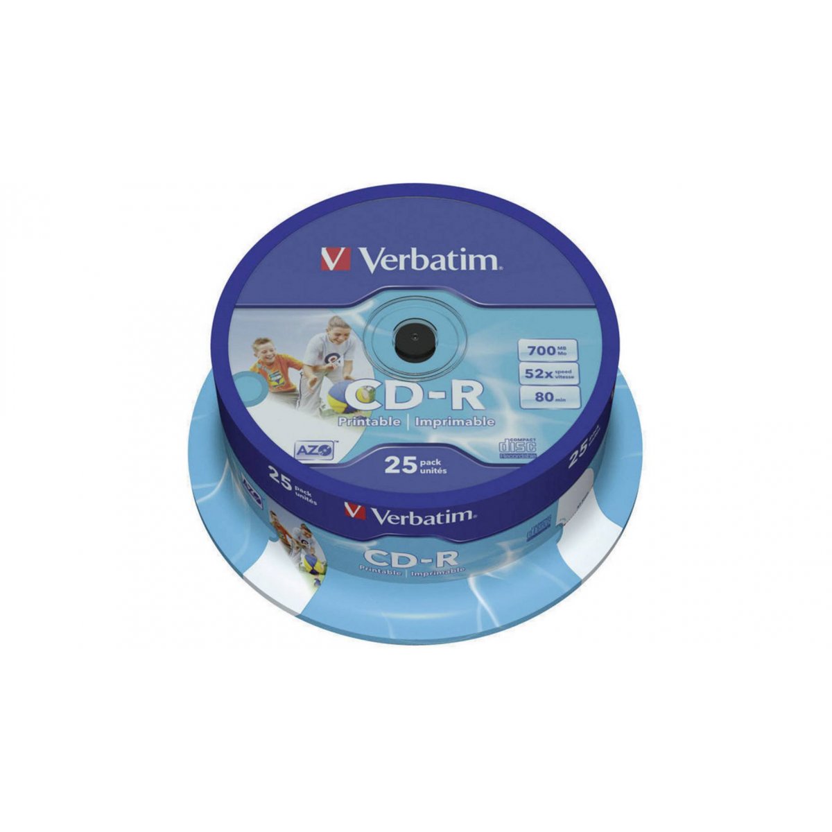 Verbatim CD-R 700 MB voll bedruckbar - 52x - 25 Stück i
