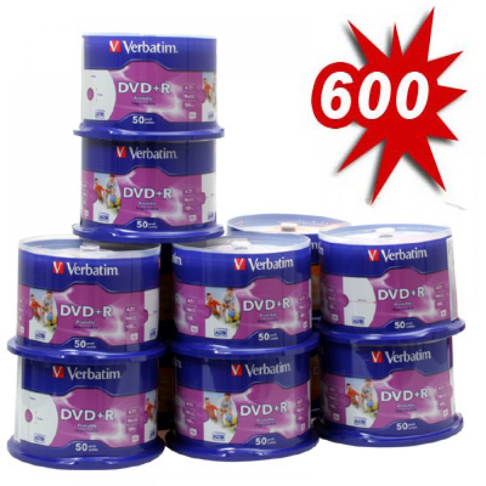 Verbatim DVD+R 4.7 GB photo printable - 16x - 600 pcs i