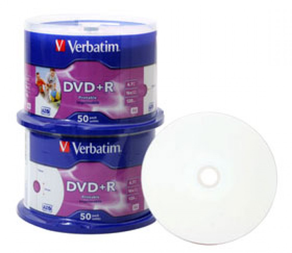 Verbatim DVD+R 4.7 GB voll bedruckbar - 16x - 100 Stück