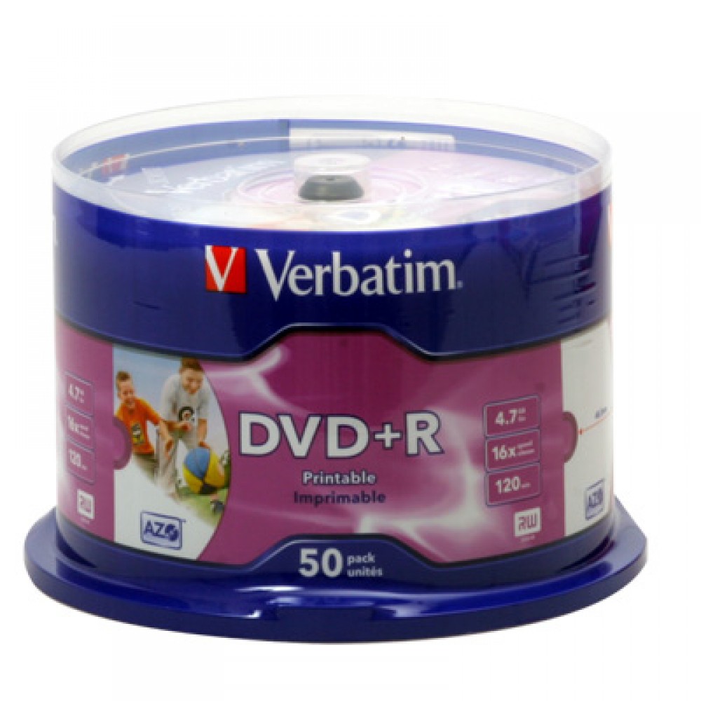 Verbatim DVD+R 4.7 GB voll bedruckbar - 16x - 50 Stück