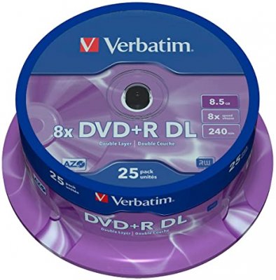 Verbatim DVD+R Double Layer 8.5 GB 8x gelabelt 25 Stück