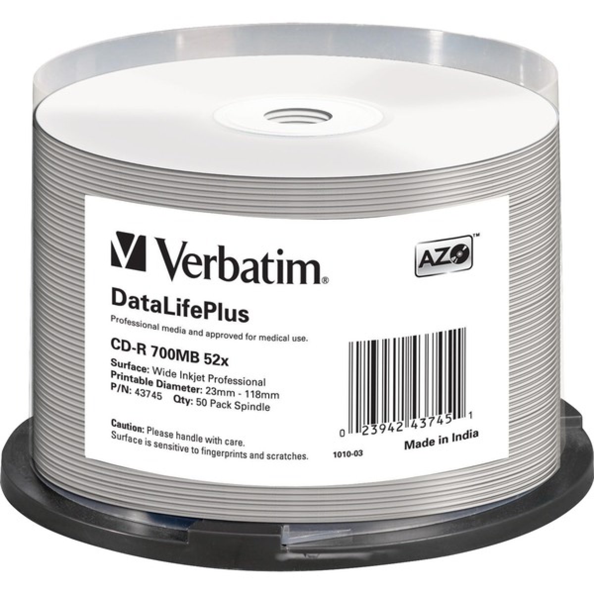 Verbatim Professional CD-R 700 MB voll bedruckbar weiss