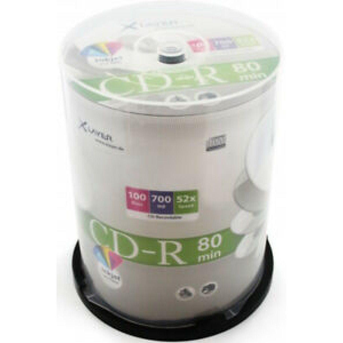 XLayer CD-R 700 MB - 52x voll bedruckbar - 100 Stück in Cakebox -->